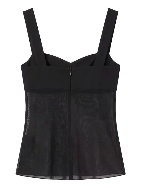 REFORMATION Nova Mesh Panelled Top - Black