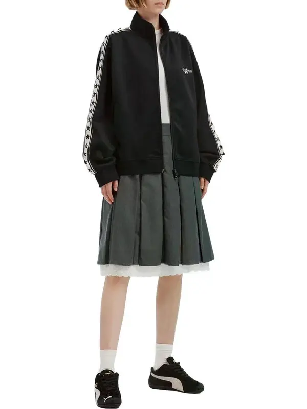 MINI CREAM Pleated Layered Skirt - Grey