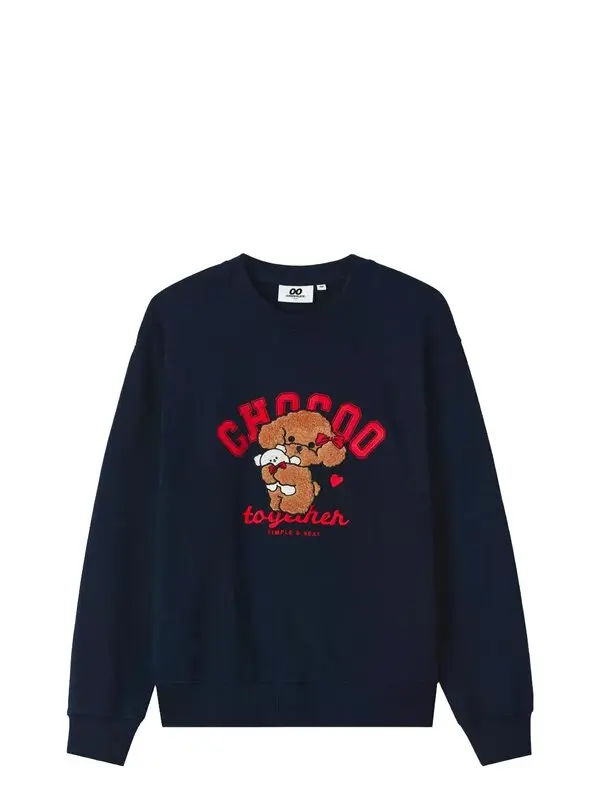 CHOCOOLATE Graphic Print Cotton Sweatshirt - Blue