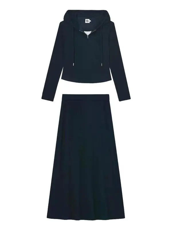B+AB Hoodie And Skirt Set - Blue