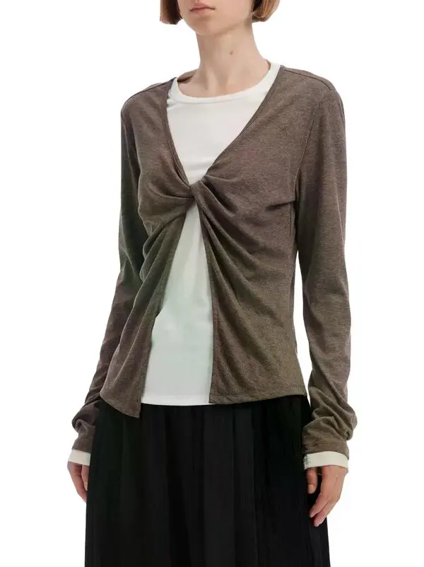 TOUT A COUP Twist-detail Layered Top - Brown