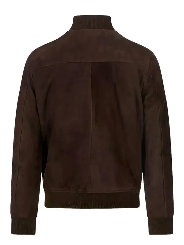 STEWART Suede Bomber Jacket - Brown