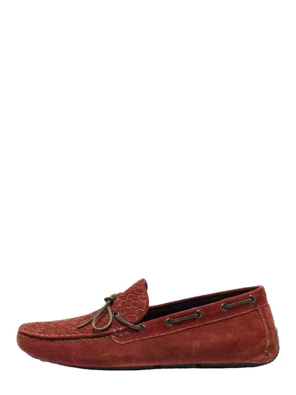 Bottega Veneta Intrecciato Suede Loafers - Red