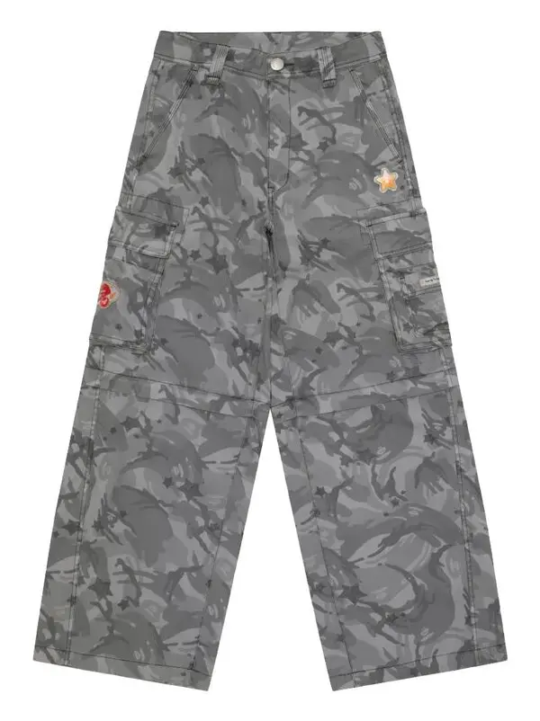 AAPE BY *A BATHING APE Camouflage Print Zip-off Cargo Pants - Grey