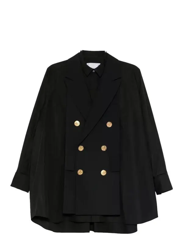 Sacai Double-breasted Layered Top - Black