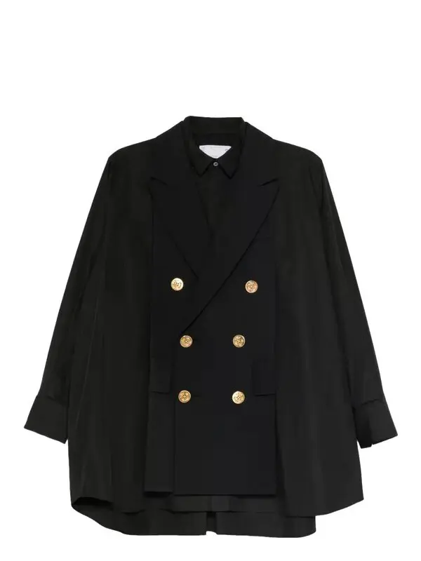 Sacai Double-breasted Layered Top - Black