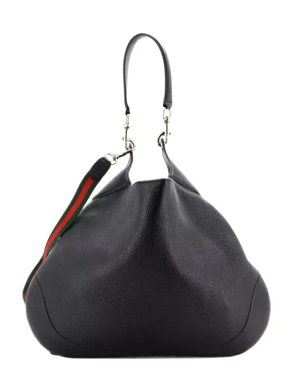Gucci Leather Hobo Shoulder Bag - Black