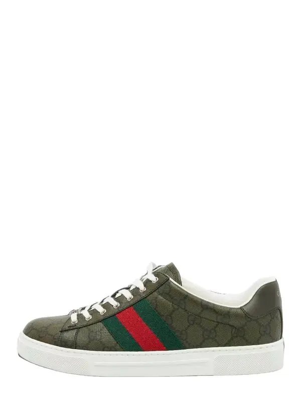 Gucci Ace Gg Canvas Low-top Sneakers - Green
