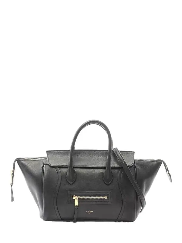 Celine Leather Luggage Satchel - Black