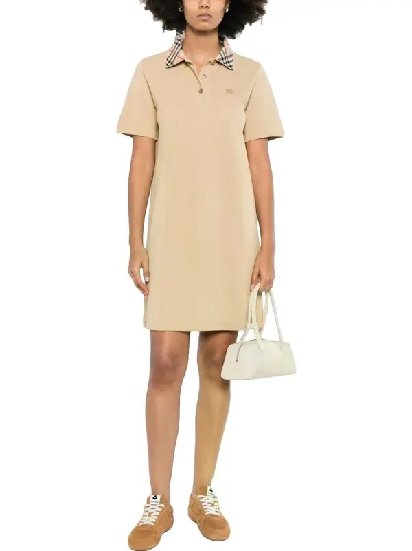 Burberry Check-detail Polo Dress - Neutrals