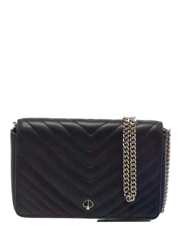 Kate Spade New York Amelia Chevron Calf Leather Shoulder Bag - Black