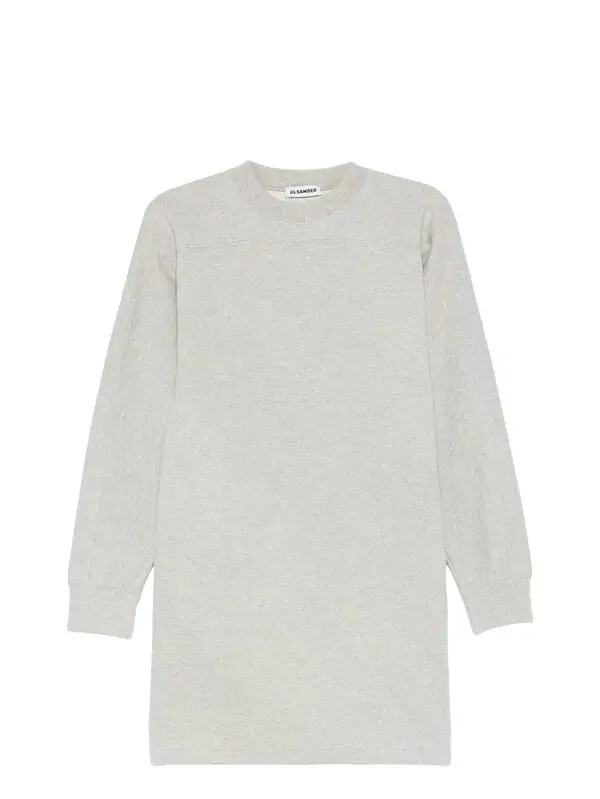 JIL SANDER Crewneck Long Sleeve Mini Dress - Grey