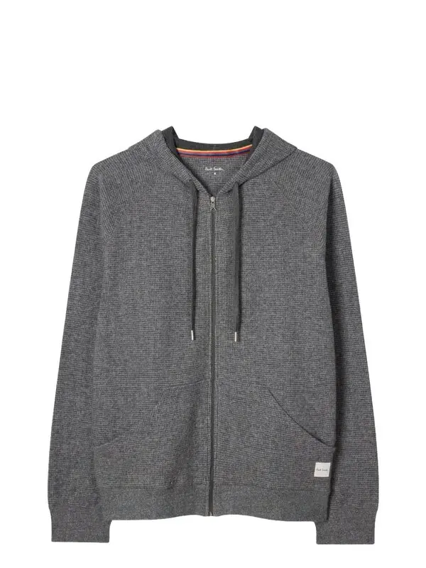 Paul Smith Waffle Lounge Zip Hoodie - Grey