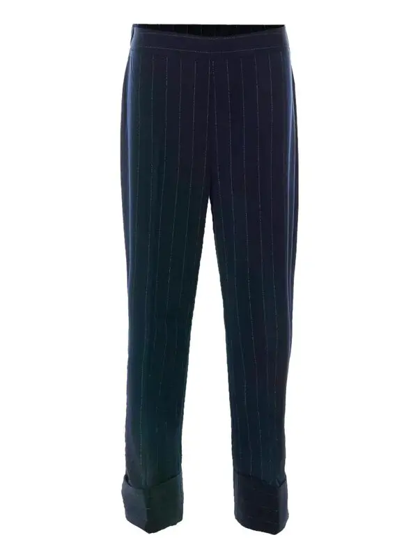 Liu Jo Pinstripe Cigarette Trousers - Blue