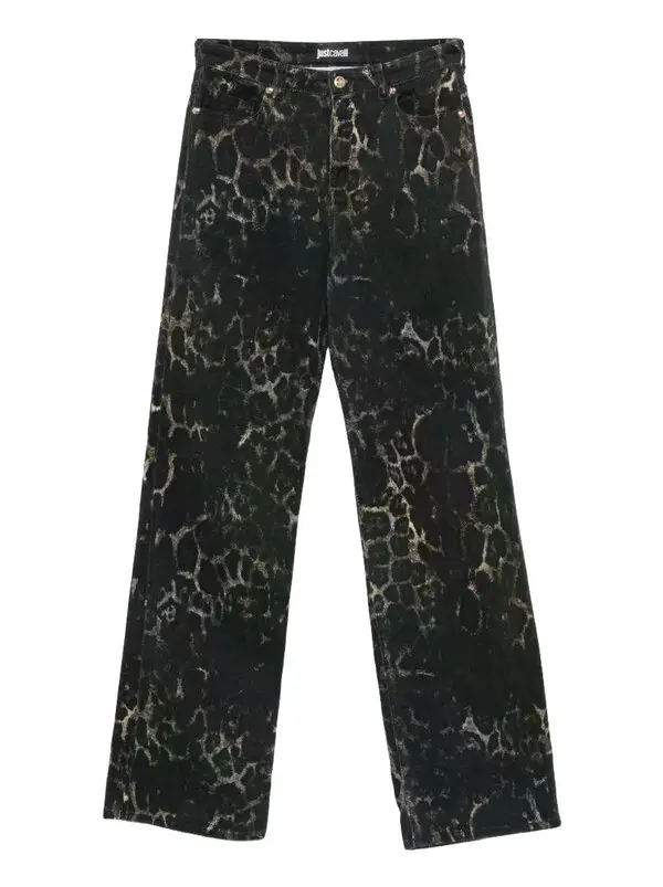 Just Cavalli Animal Print Jeans - Black