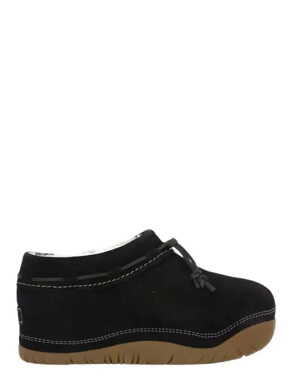 UGG Suede Finish Clogs With Shearling Lining - Black