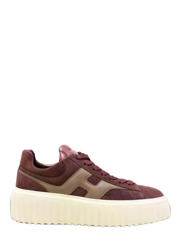 Hogan H-stripes Suede Platform Sneakers - Red