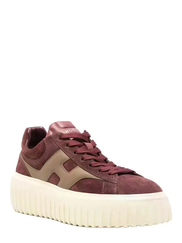 Hogan H-stripes Suede Platform Sneakers - Red
