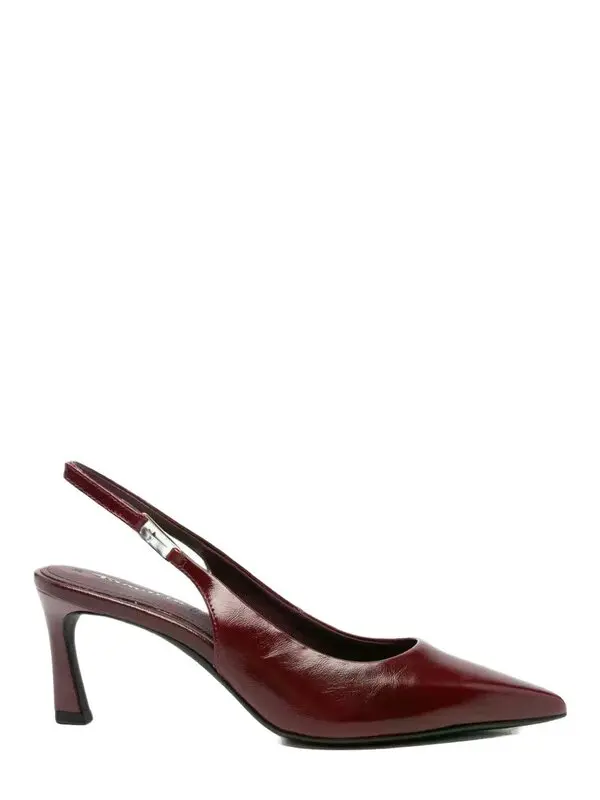 TAMARIS Slingback Leather Heeled Pumps - Red