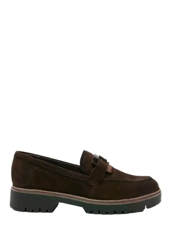 TAMARIS Buckle-detail Lug Sole Loafers - Brown