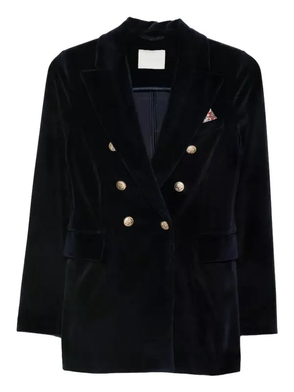 CIRCOLO 1901 Double-breasted Velvet Jacket - Blue
