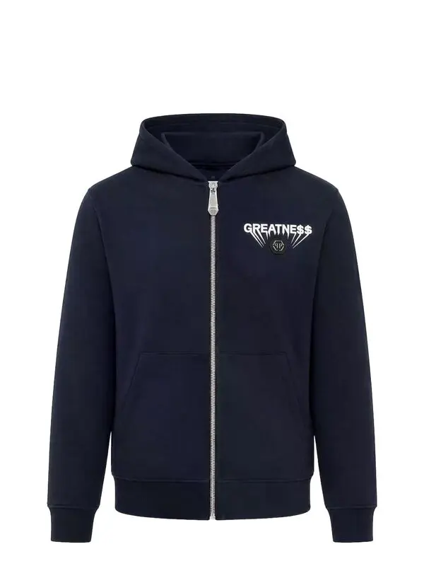 Philipp Plein Fleece Zip Hoodie - Blue