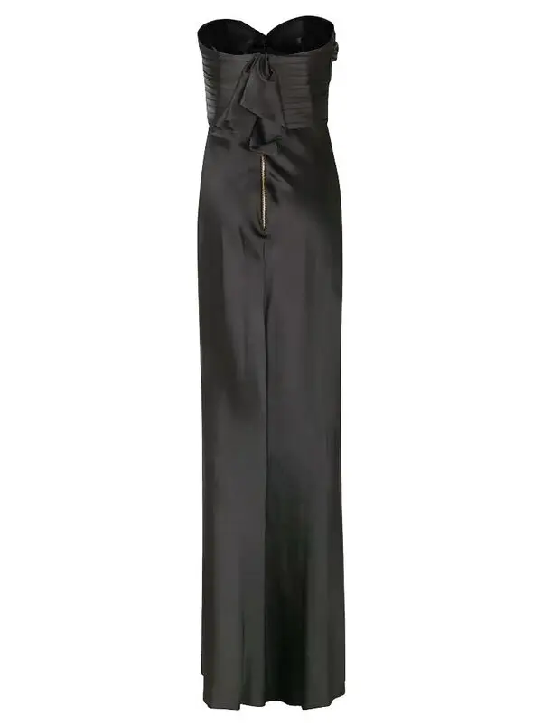 Elisabetta Franchi Ruffled Strapless Floor-length Gown - Black