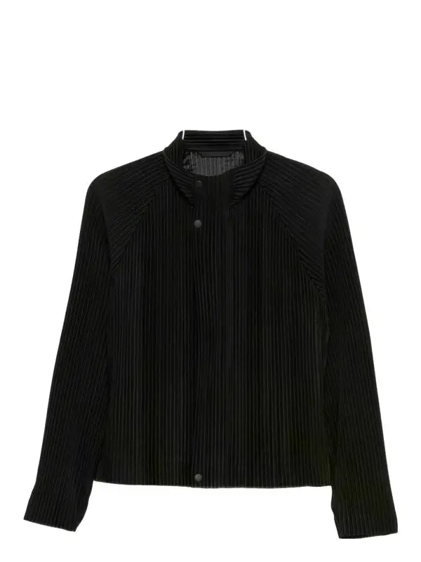 Issey Miyake High Neck Plissé Sweater - Black