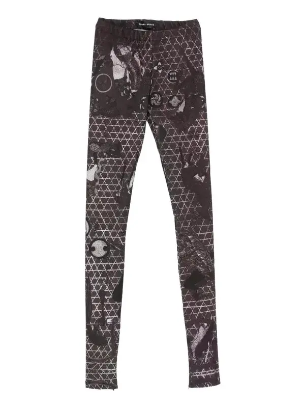 BARBARA BOLOGNA Graphic-print Zip-cuff Leggings - Black