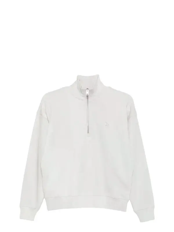 Maison Kitsuné Quarter-zip Fox-patch Sweatshirt - Grey