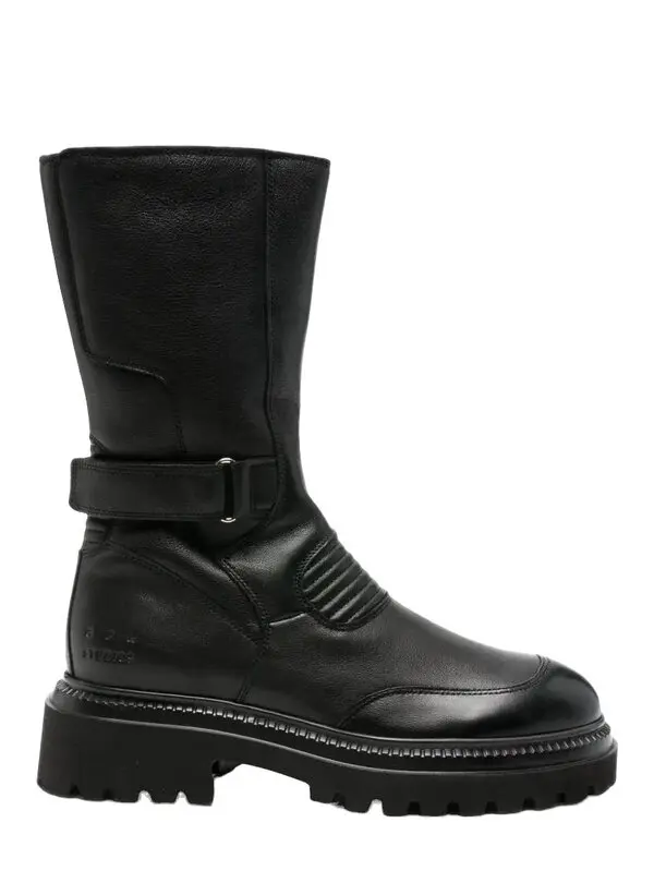 SUMMERY COPENHAGEN Buckled Chunky-sole Boots - Black