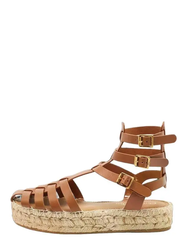 Dior Leather Cage Sandals - Brown