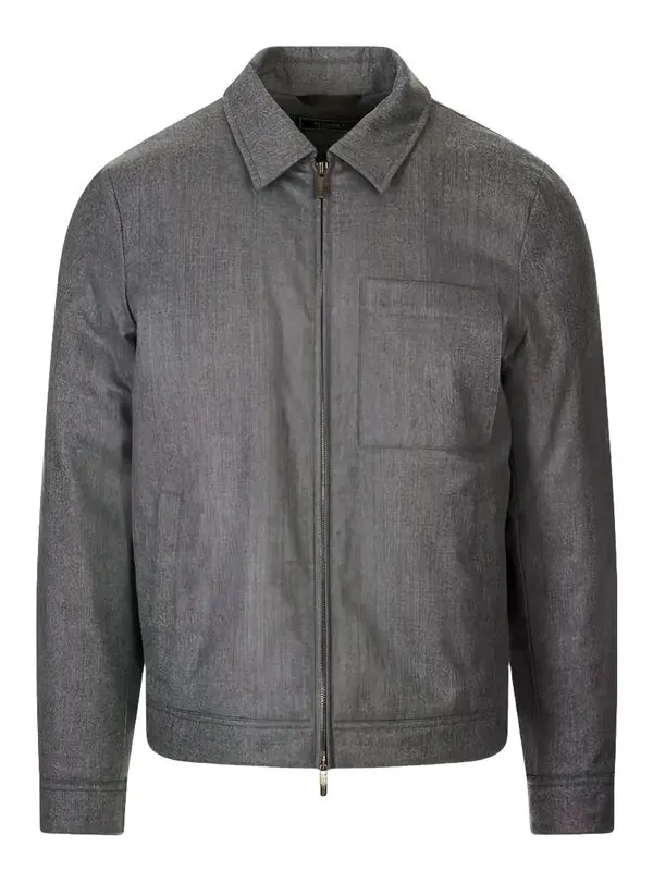 Peserico Zip-up Patch-pocket Bomber Jacket - Grey