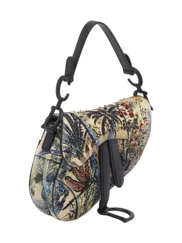 Dior 2019 Mini Saddle Beaded Toile De Jouy Tote Bag - Neutrals
