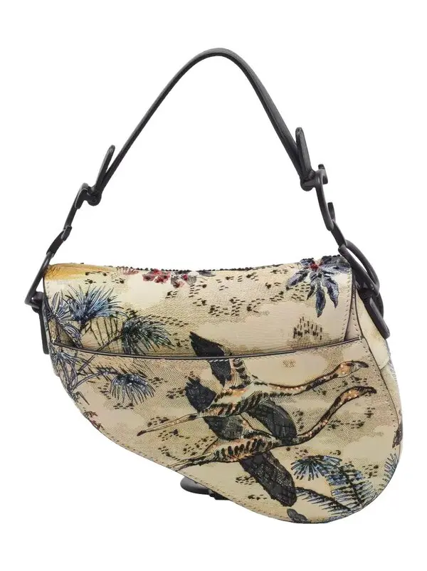Dior 2019 Mini Saddle Beaded Toile De Jouy Tote Bag - Neutrals