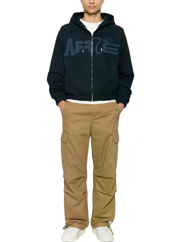 ARTE ANTWERP Logo Print Hooded Jacket - Blue