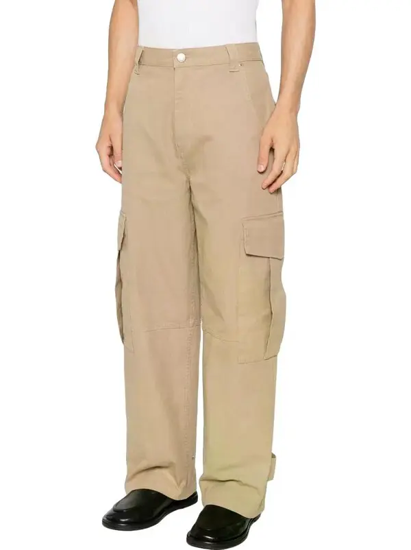 AMI Paris Paneled Straight-leg Cargo Pants - Neutrals