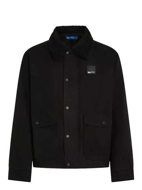 Karl Lagerfeld Coated Cotton Jacket - Black