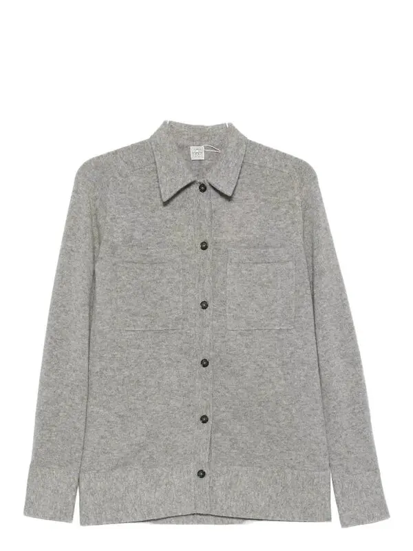 TOTEME Patch-pocket Knitted Shirt - Grey