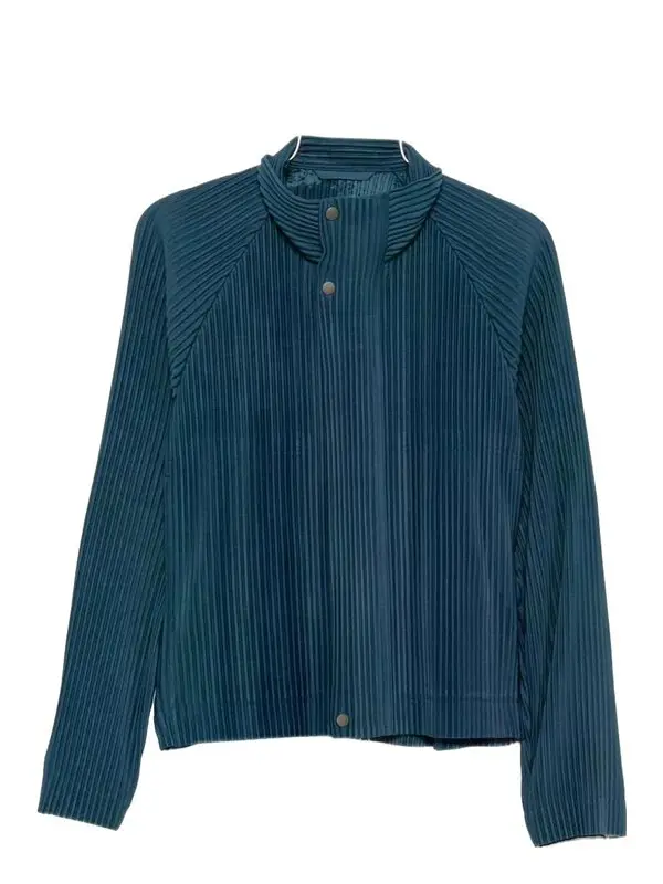 Issey Miyake Pleated High-neck Jacket - Blue