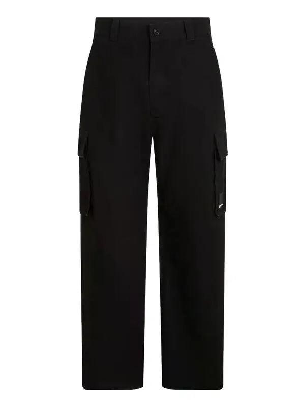 Karl Lagerfeld Coated Cotton Cargo Pants - Black