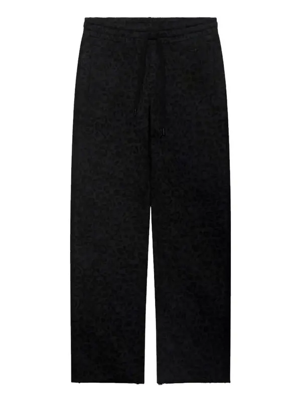 Zadig&Voltaire Leopard Print Drawstring Waist Cotton Pants - Black