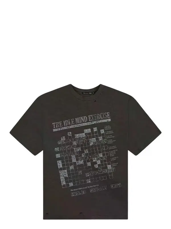 BOREDOM KILLS Graphic-print Distressed T-shirt - Grey