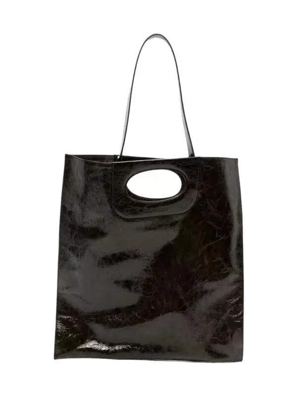 GHERARDINI Piattina Leather Tote Bag - Brown