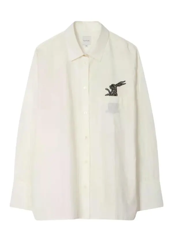 Paul Smith Long Sleeve Shirt With Rabbit Embroidery - White