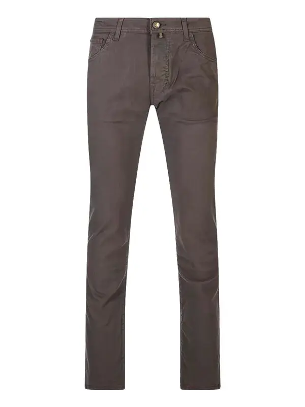 Jacob Cohen Logo-patch Trousers - Brown