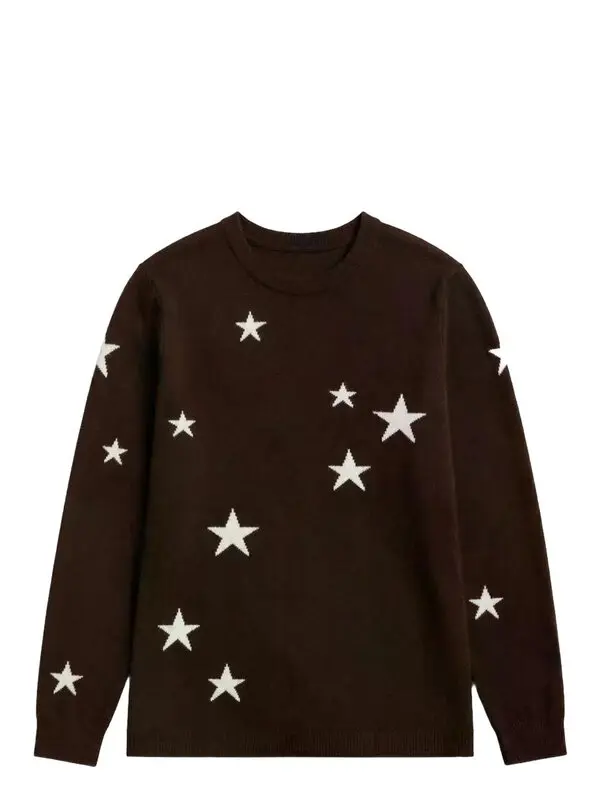 Chinti & Parker Star Intarsia Crew Neck Sweater - Brown