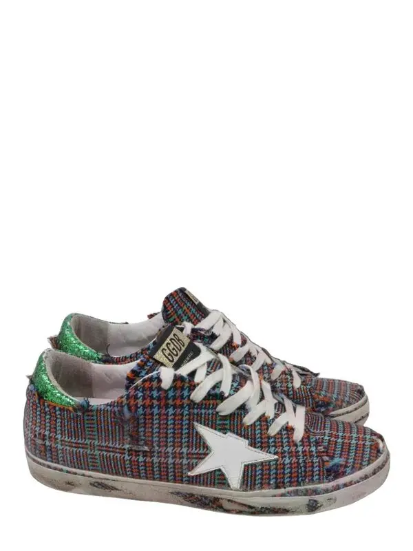 GOLDEN GOOSE Superstar Checkered Lace-up Sneakers - Blue