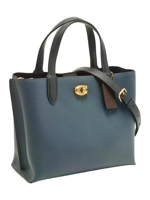 COACH VINTAGE 24 Willow Leather Tote Bag - Blue