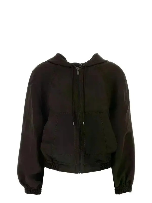 Magda Butrym Zip-up Drawstring Hoodie - Brown